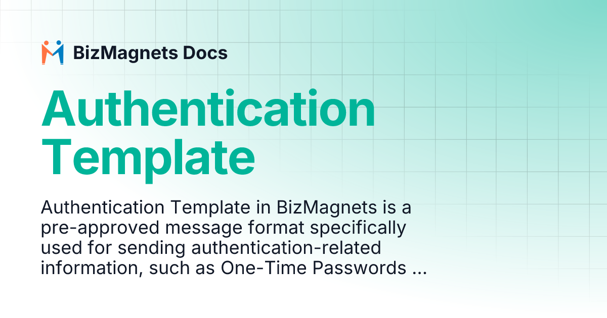 Authentication Template | BizMagnets Docs