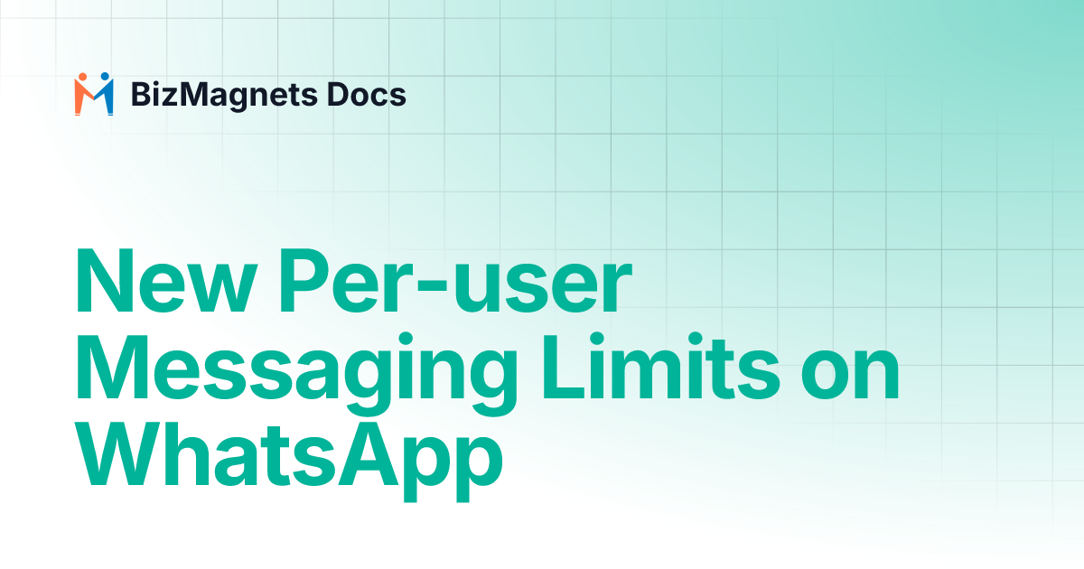 New Per-user Messaging Limits on WhatsApp | BizMagnets Docs