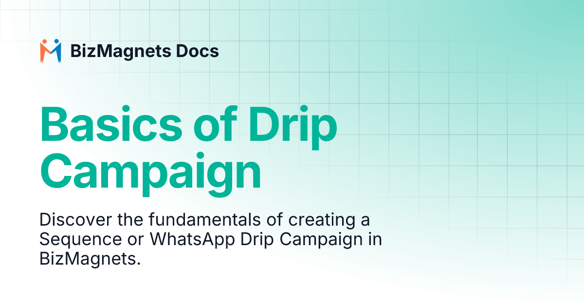 Basics of Drip Campaign | BizMagnets Docs
