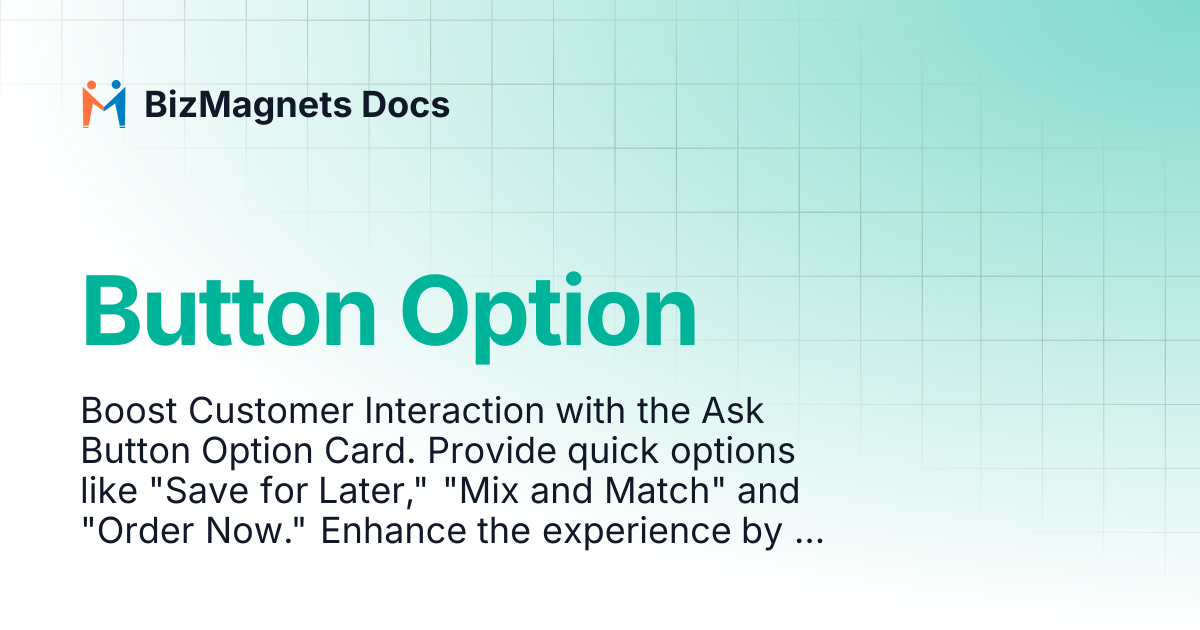 Button Option | BizMagnets Docs