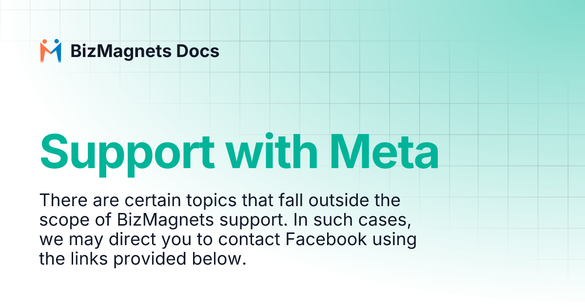 Support with Meta | BizMagnets Docs